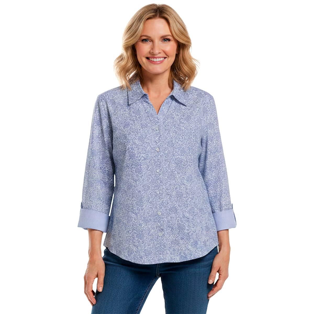 Click here for Plus Size Emily Daniels 3/4 Sleeve Paisley Button... prices