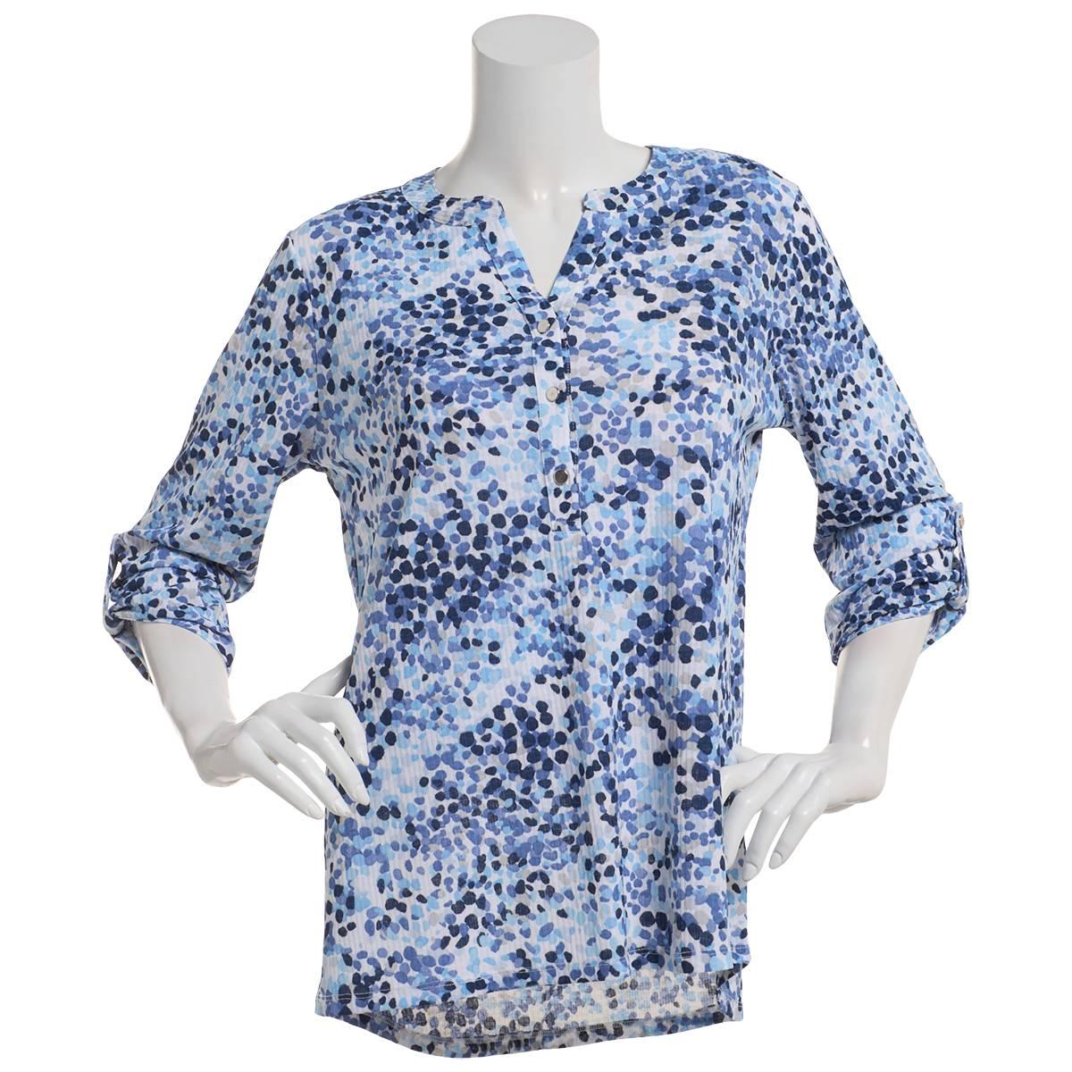 Click here for Plus Size Emily Daniels 3/4 Sleeve Dot Abstract Wa... prices