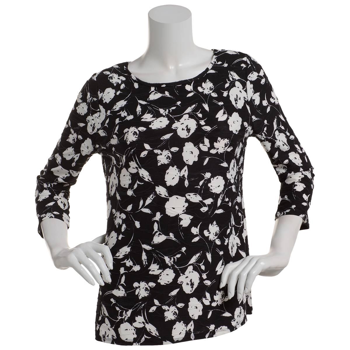 Click here for Womens Emily Daniels 3/4 Sleeve Floral Jacquard Bl... prices