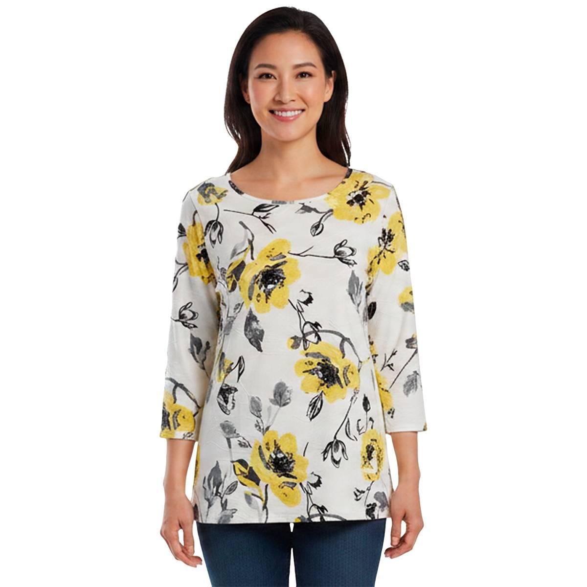 Click here for Plus Size Emily Daniels 3/4 Sleeve Floral Poppy Ro... prices
