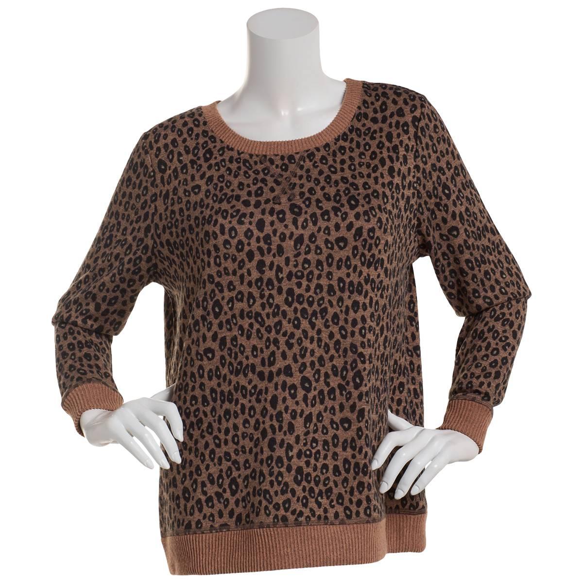 Click here for Petite Emily Daniels Leopard Hacci Crew Neck Sweat... prices