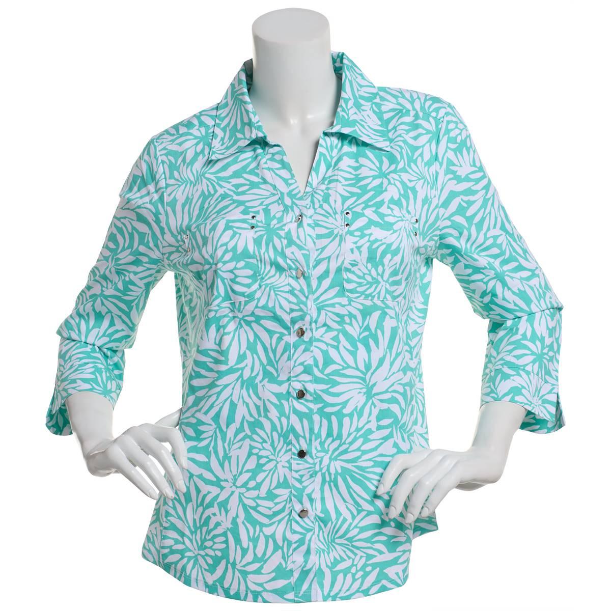 Click here for Womens Emily Daniels 3/4 Sleeve Tropical Knit To F... prices