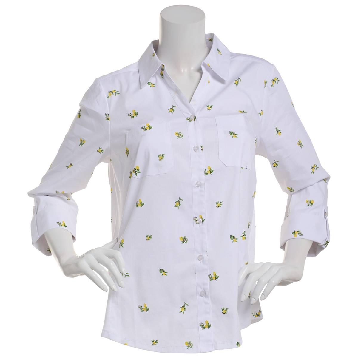 Click here for Womens Emily Daniels 3/4 Sleeve Lemon Casual Butto... prices