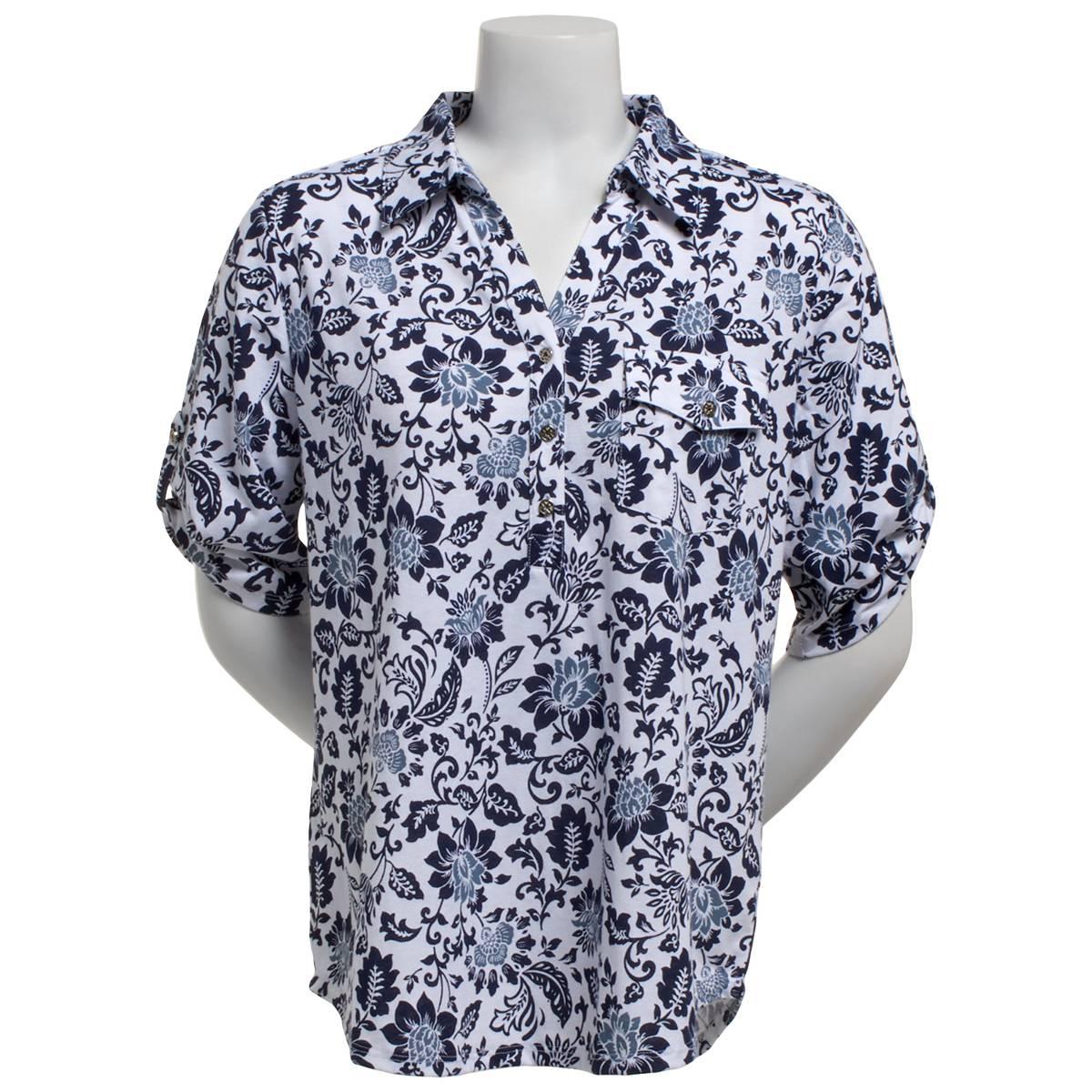 Click here for Plus Size Emily Daniels Elbow Sleeve Floral Vine P... prices