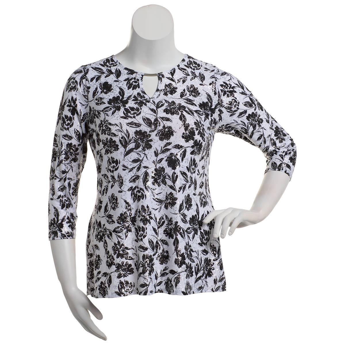 Click here for Womens Emily Daniels 3/4 Sleeve Stencil Floral Bar... prices