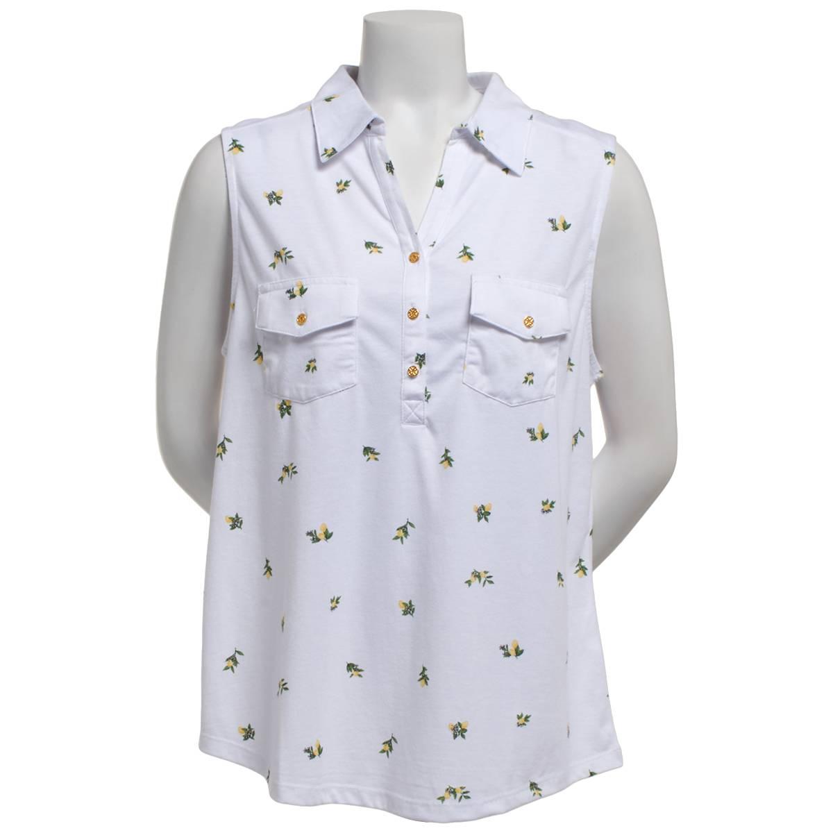 Click here for Womens Emily Daniels Sleeveless Ditsy Lemon Split... prices