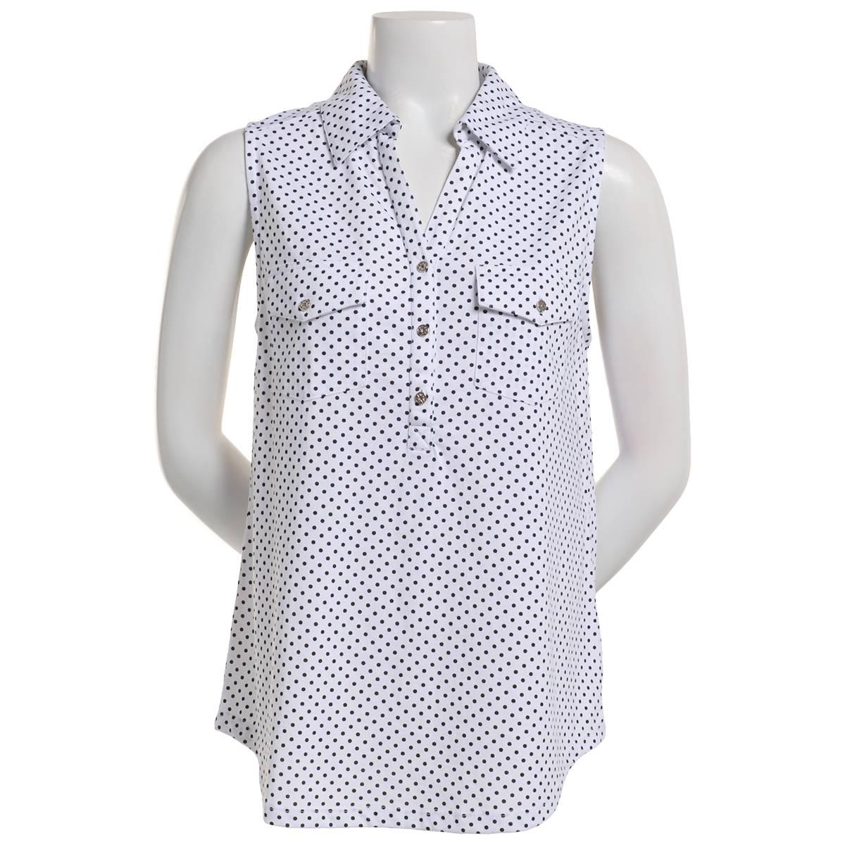 Click here for Womens Emily Daniels Sleeveless 2 Pocket Dot Henle... prices