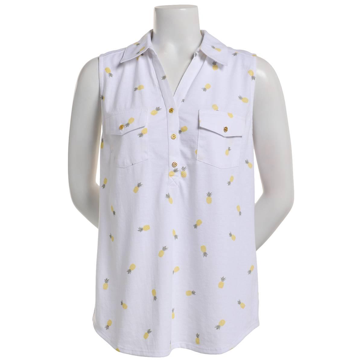 Click here for Petite Emily Daniels Sleeveless 2 Pocket Pineapple... prices