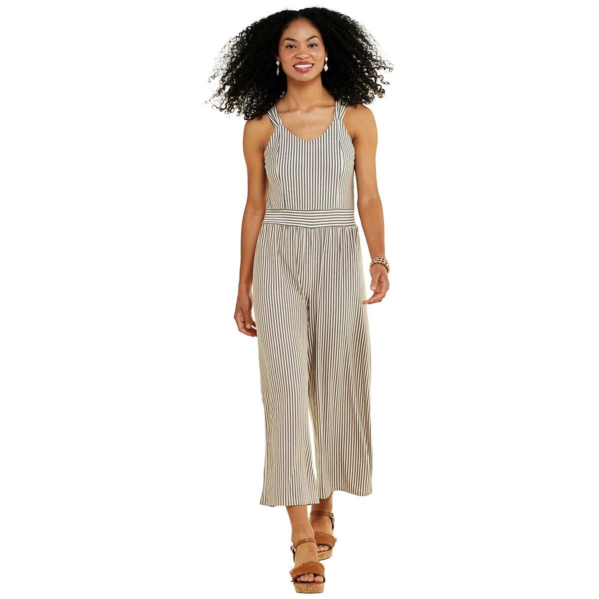 Click here for Womens Emily Daniels Sleeveless Stripe Jumpsuit prices