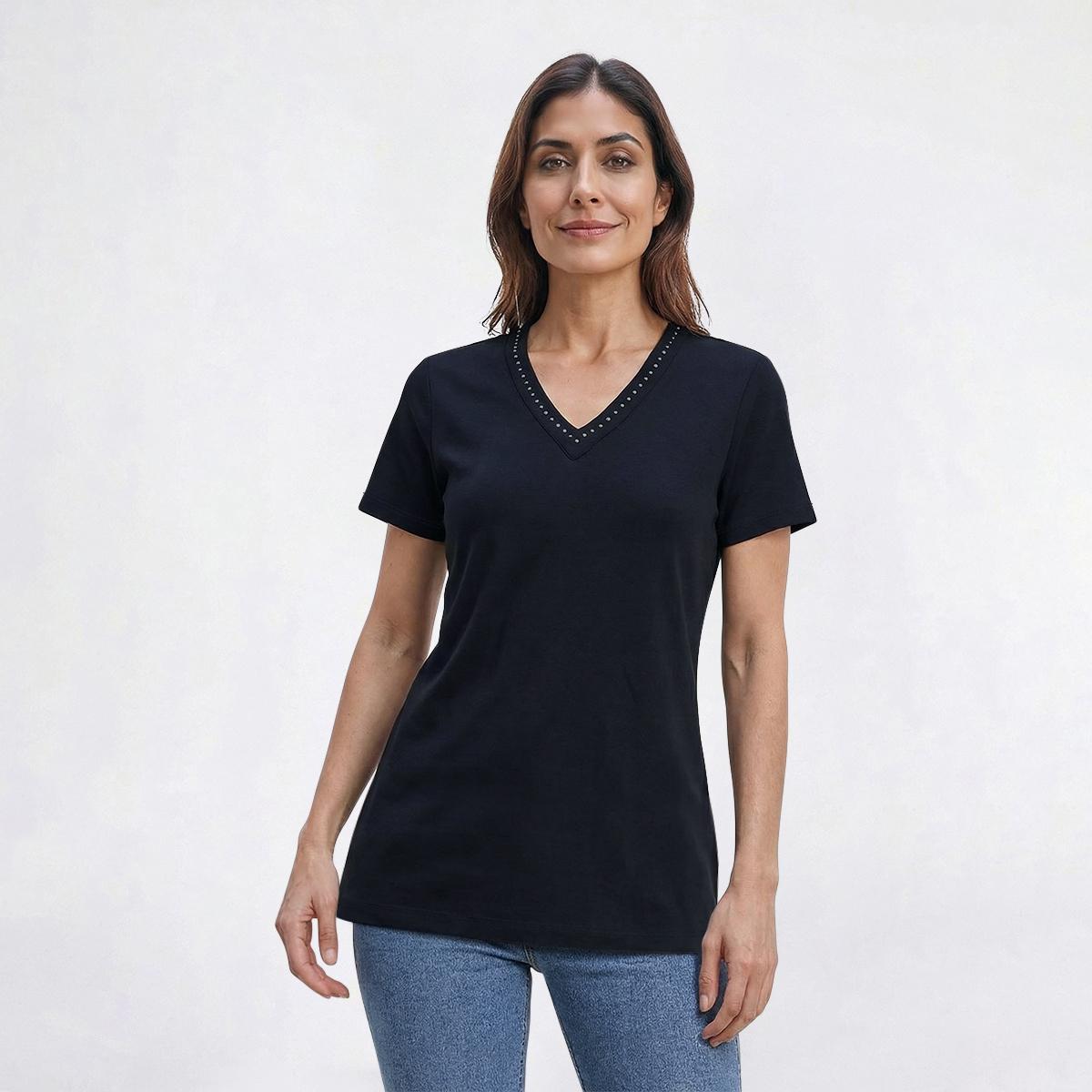 Click here for Womens Hasting & Smith Short Sleeve Solid V Neck T... prices