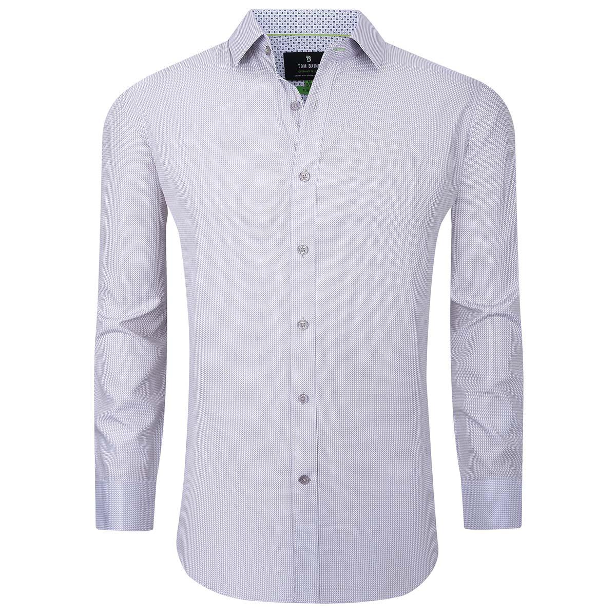 Click here for Mens Tom Baine Slim Fit Geometric Dress Shirt - Wh... prices