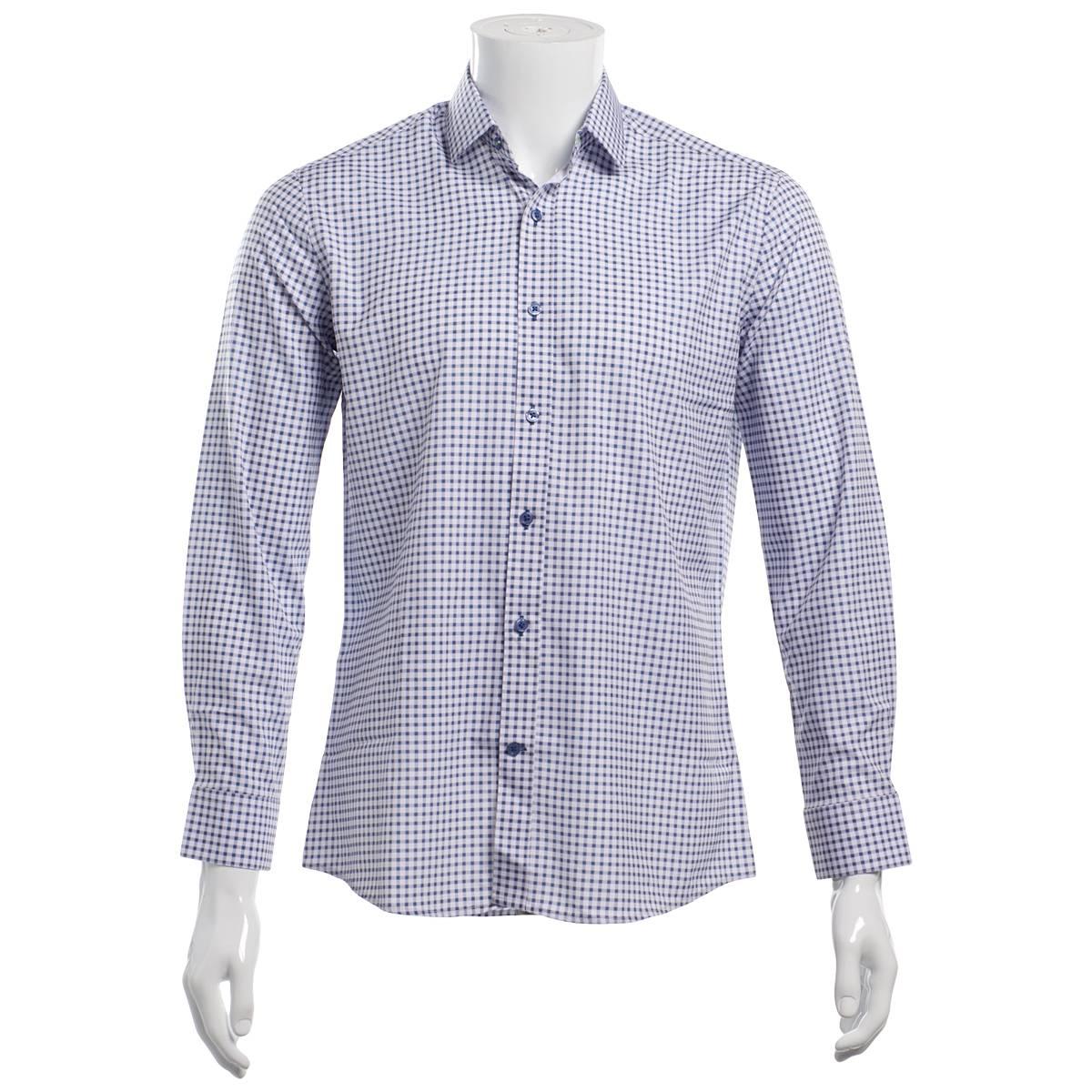 Click here for Mens Tom Baine Slim Fit Long Sleeve Gingham Dress... prices