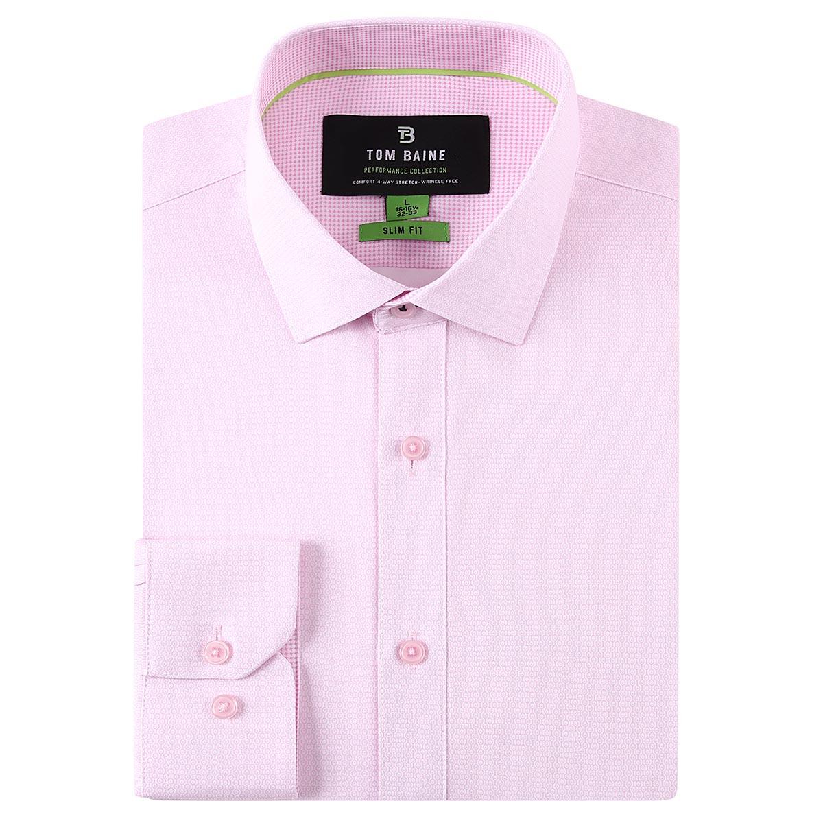 Click here for Mens Tom Baine Slim Fit Geo Performance Dress Shir... prices