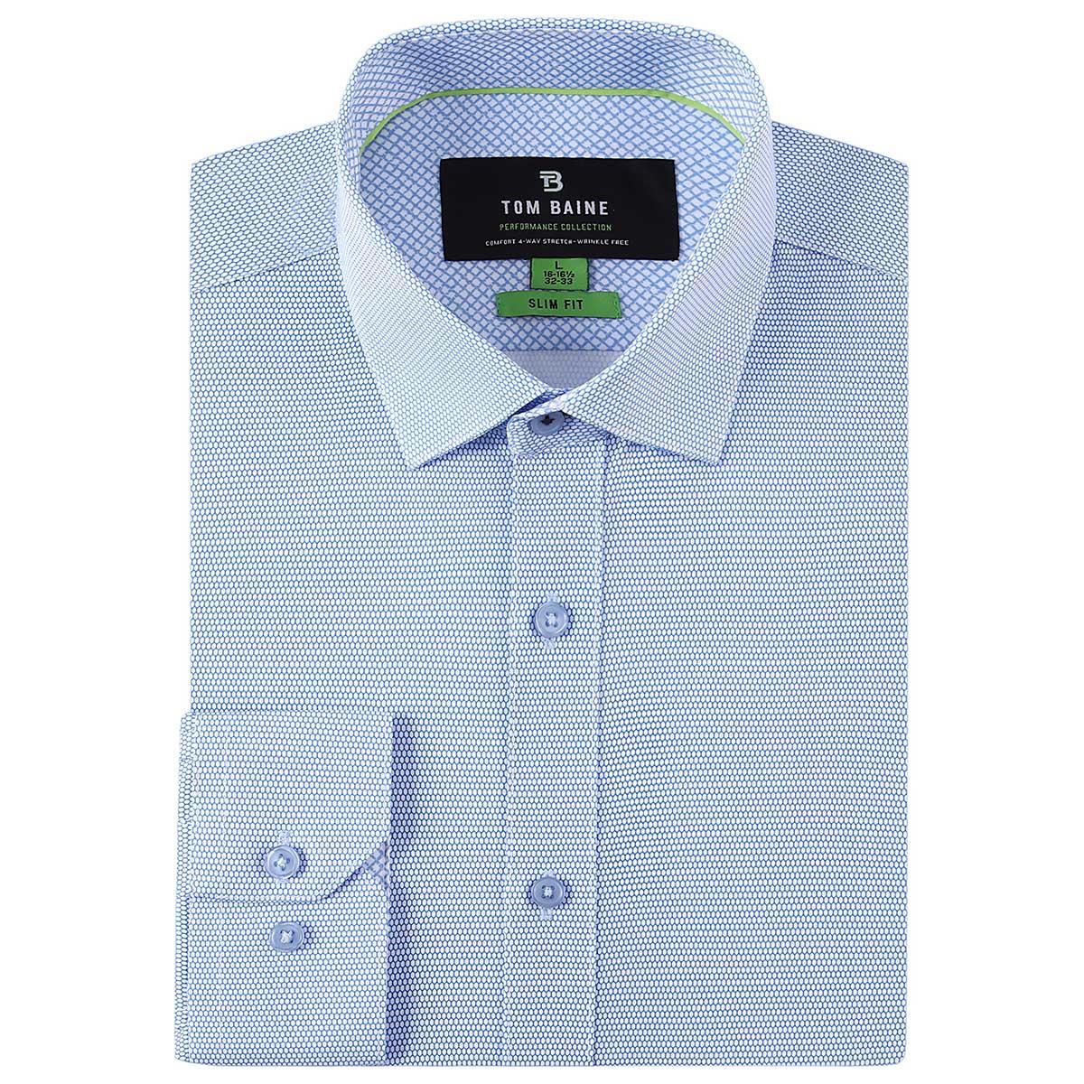 Click here for Mens Tom Baine Slim Fit Performance Geo Dress Shir... prices