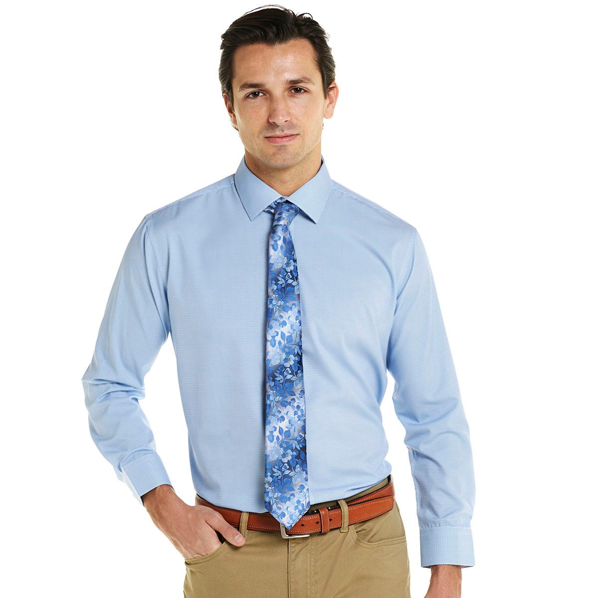 Click here for Mens Tom Baine Slim Fit Performance Geo Dress Shir... prices