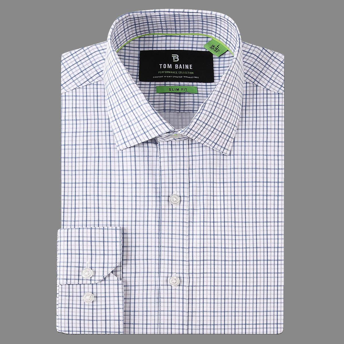 Click here for Mens Tom Baine Slim Fit Performance Dress Shirt -... prices
