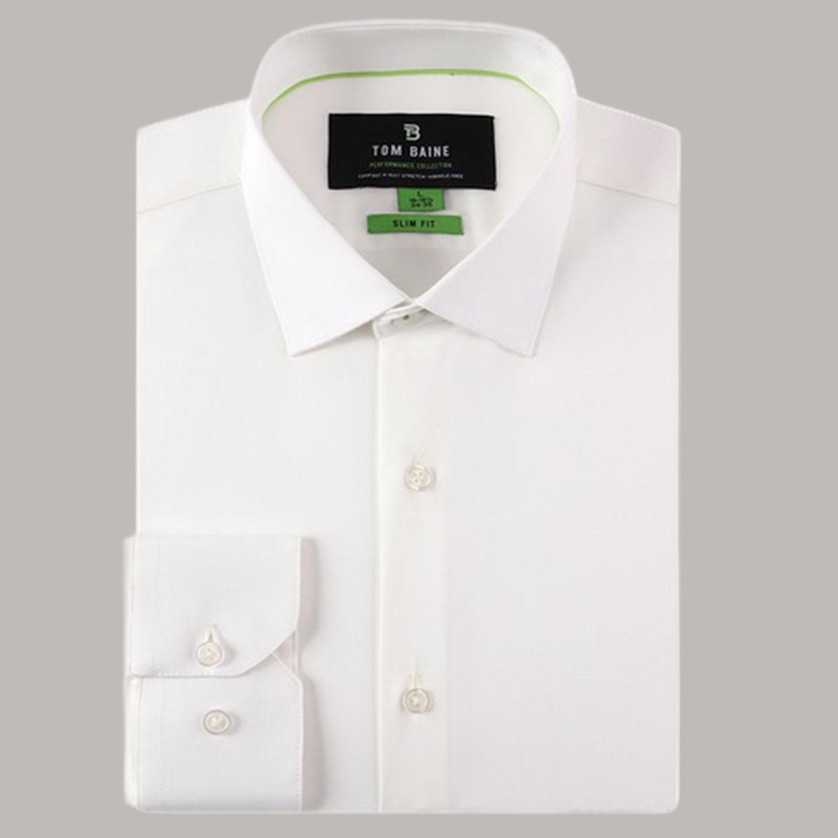 Click here for Mens Tom Bain Slim Fit Jacquard Dress Shirt - Yell... prices