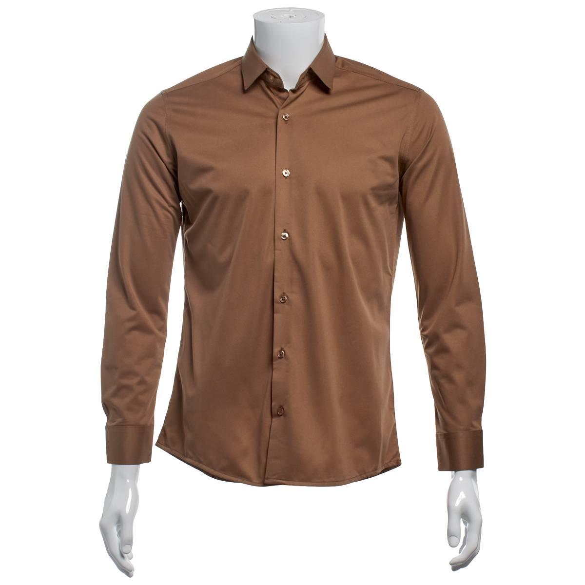 Click here for Mens Tom Baine Slim Fit Dress Shirt - Caramel prices
