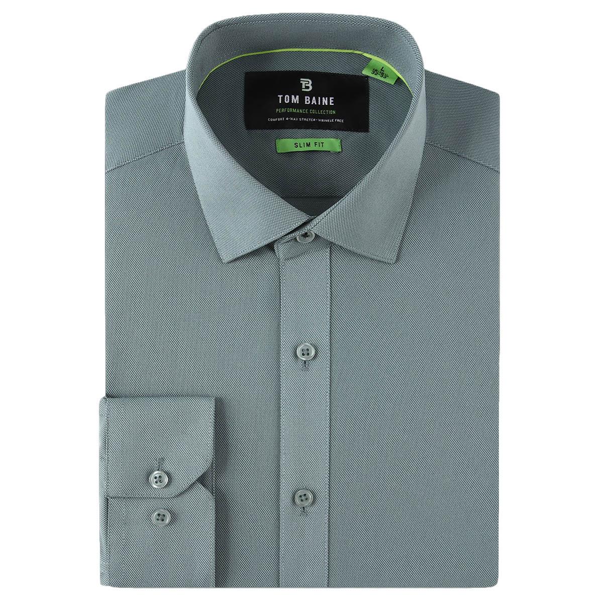 Click here for Mens Tom Baine Slim Fit Performance Dress Shirt -... prices