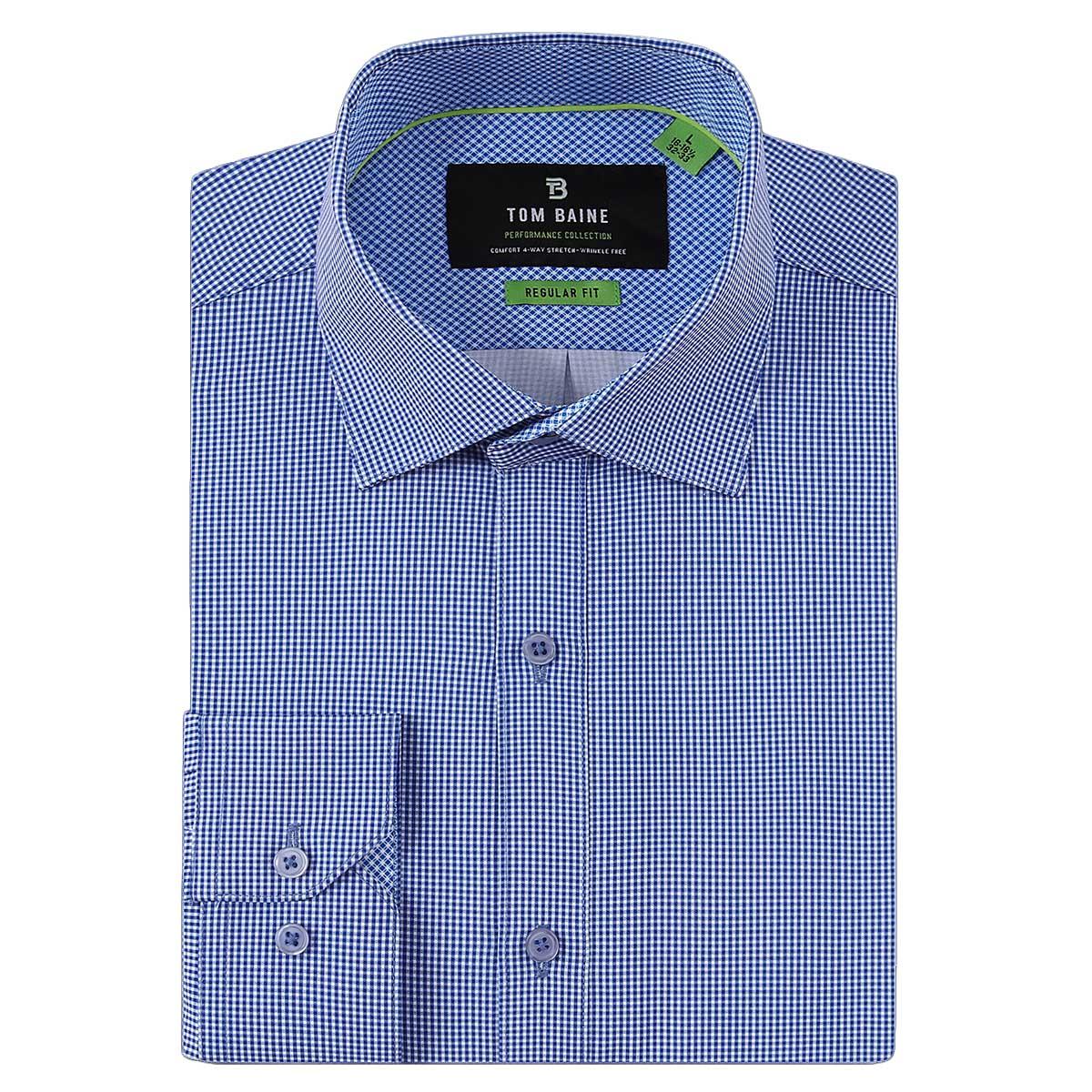 Click here for Mens Tom Baine Striped Performance Dress Shirt - B... prices