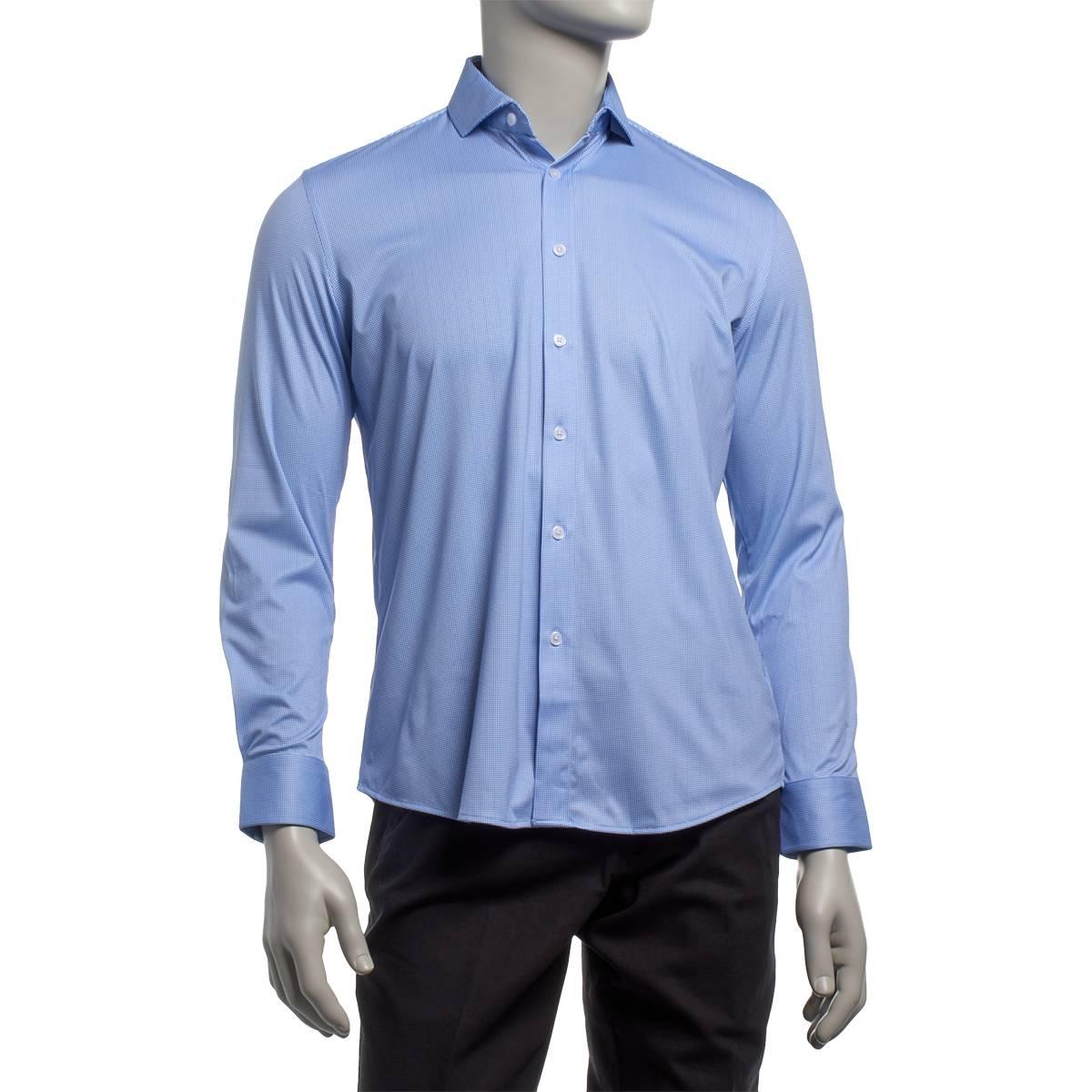 Click here for Mens Tom Baine Medium Blue Plaid Fitted Traveler D... prices