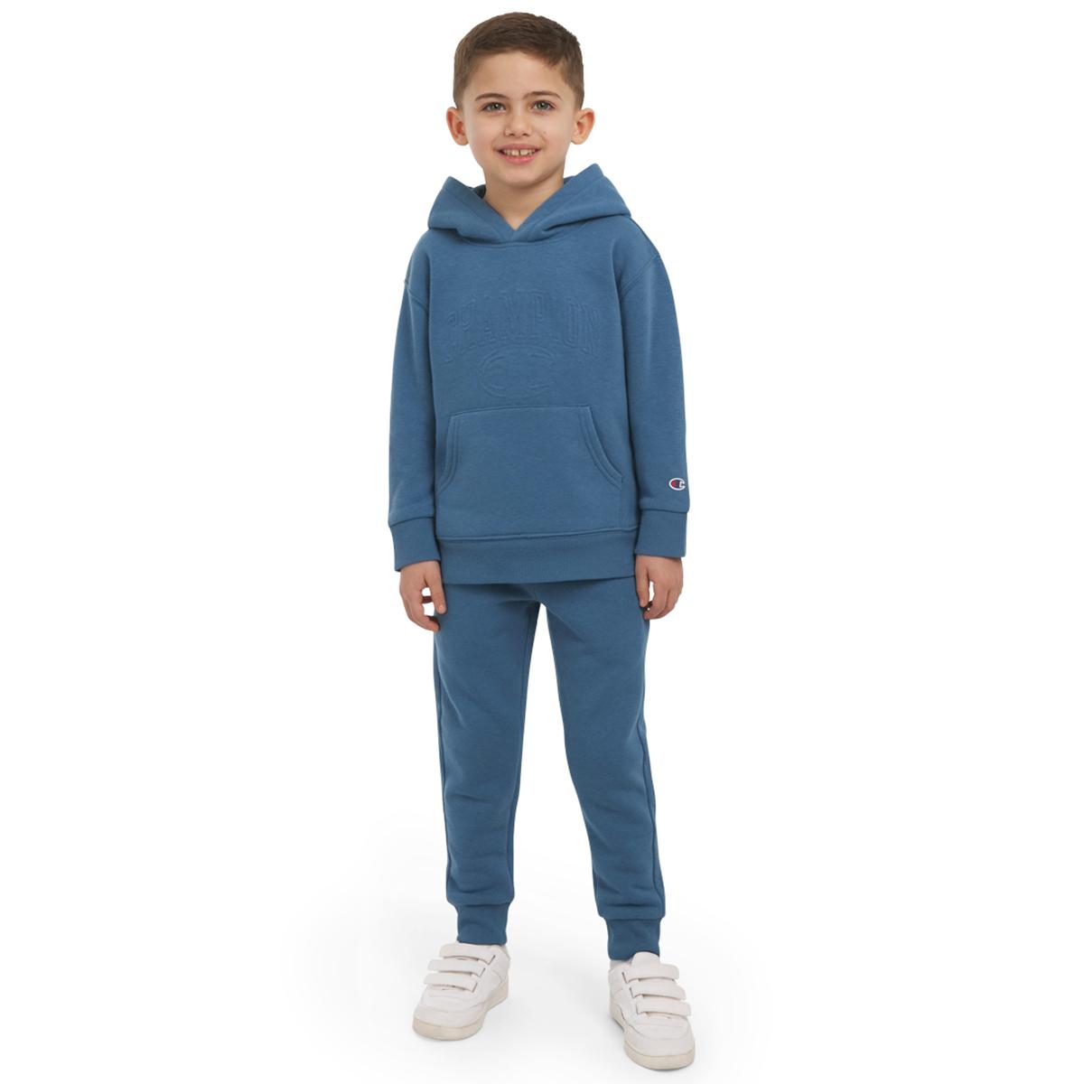 Boys (4-7) Champion(R) Embossed Hoodie & Joggers - Dusty Blue