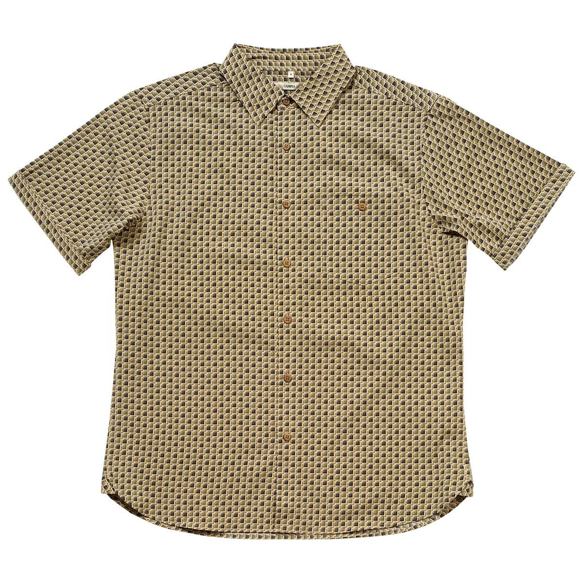 Click here for Mens Campia Checkered Button Down Shirt - Tan prices