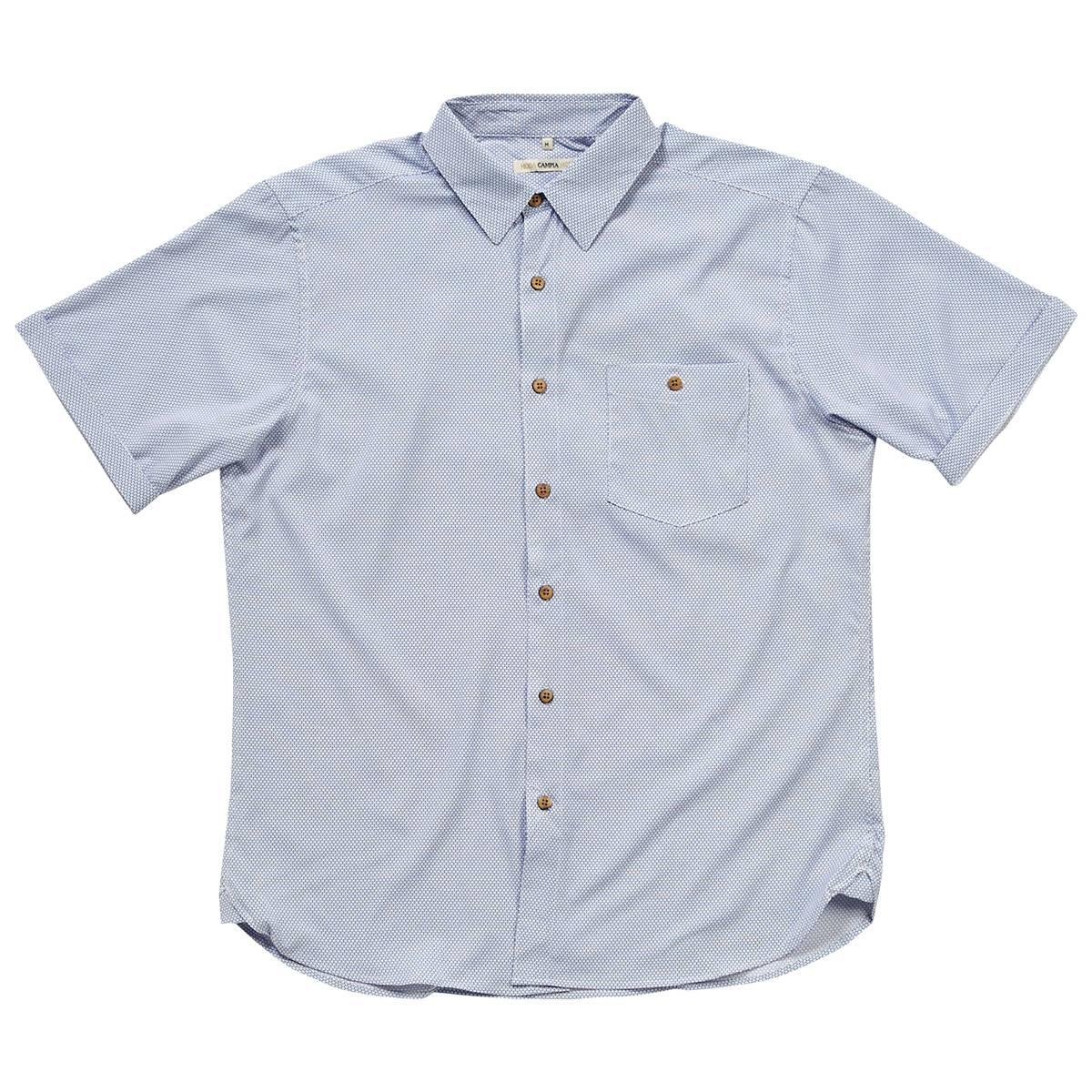 Click here for Mens Campia Geometric Button Down Shirt - Navy prices