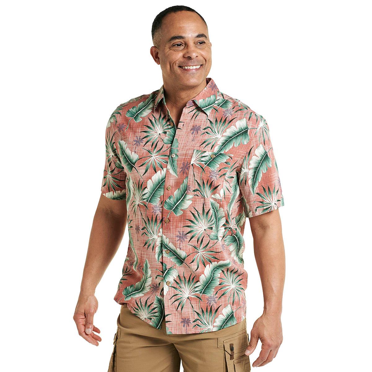 Click here for Mens Campia Short Sleeve Tropical Leaf Button Down... prices