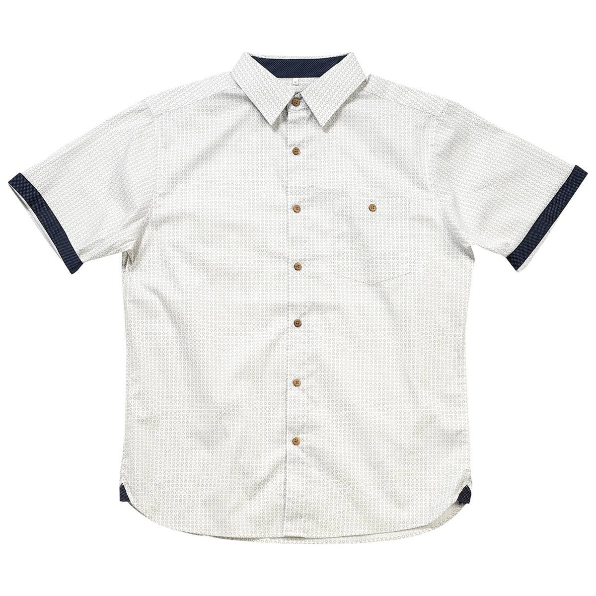 Click here for Mens Campia Dotted Circles Button Down Shirt - Bla... prices
