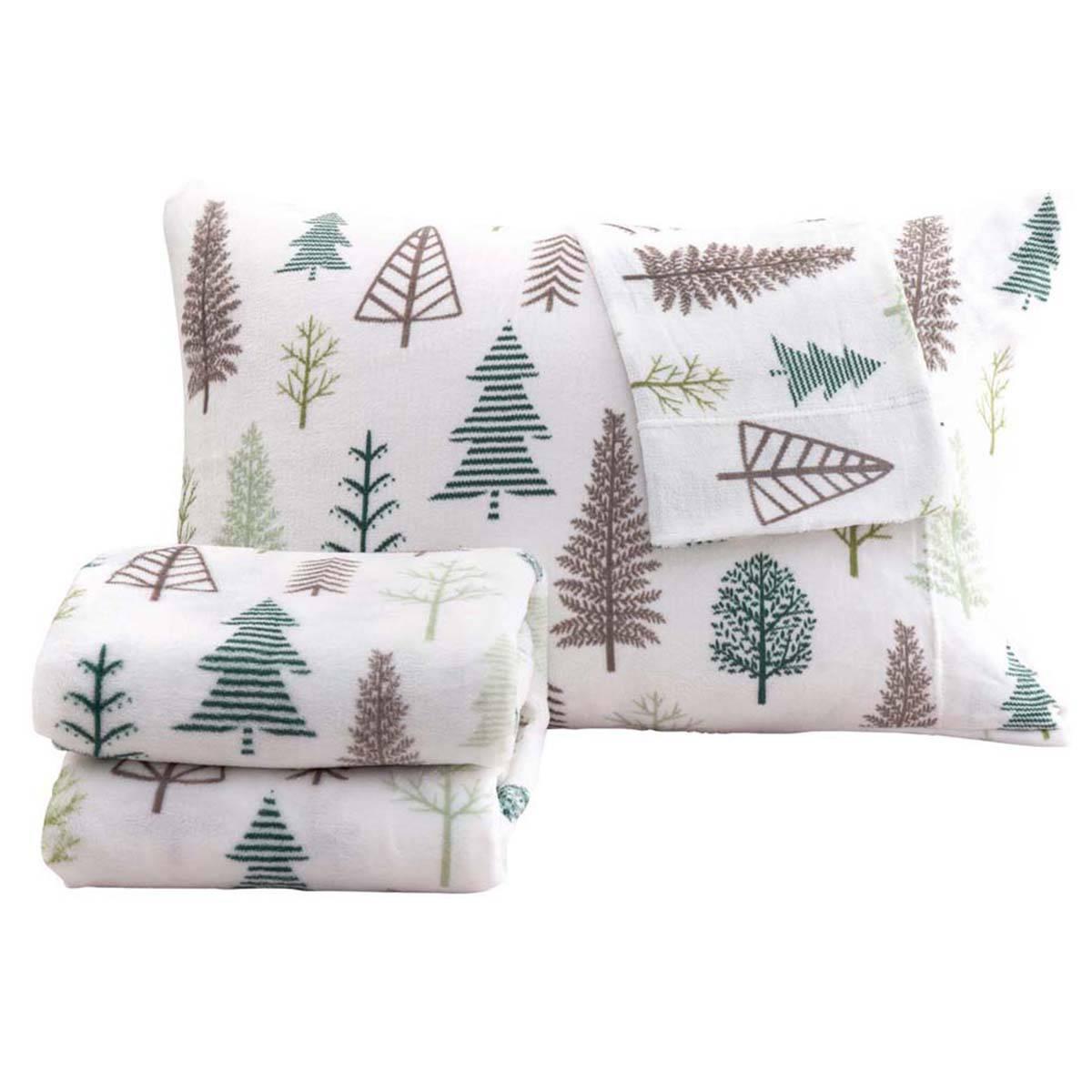 Click here for FreshFolds Velvet Luxe Trees Plush Fleece Sheet Se... prices