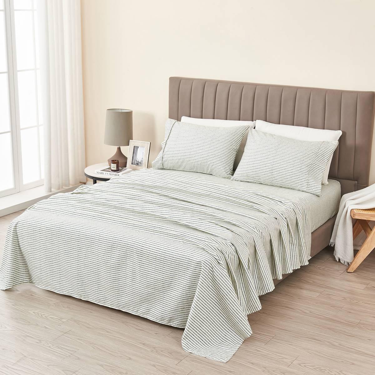 Click here for FreshFolds Evette Premium Striped Microfiber Sheet... prices