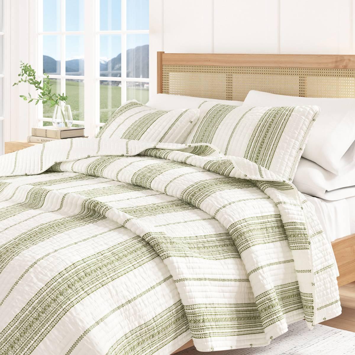 Click here for FreshFolds Wesley 3pc. Farmhouse Stripe Reversible... prices
