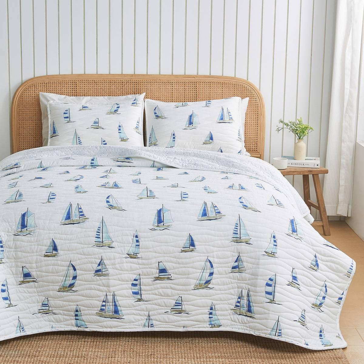 Click here for FreshFolds Marzano 3pc. Reversible Boat Quilt Set prices