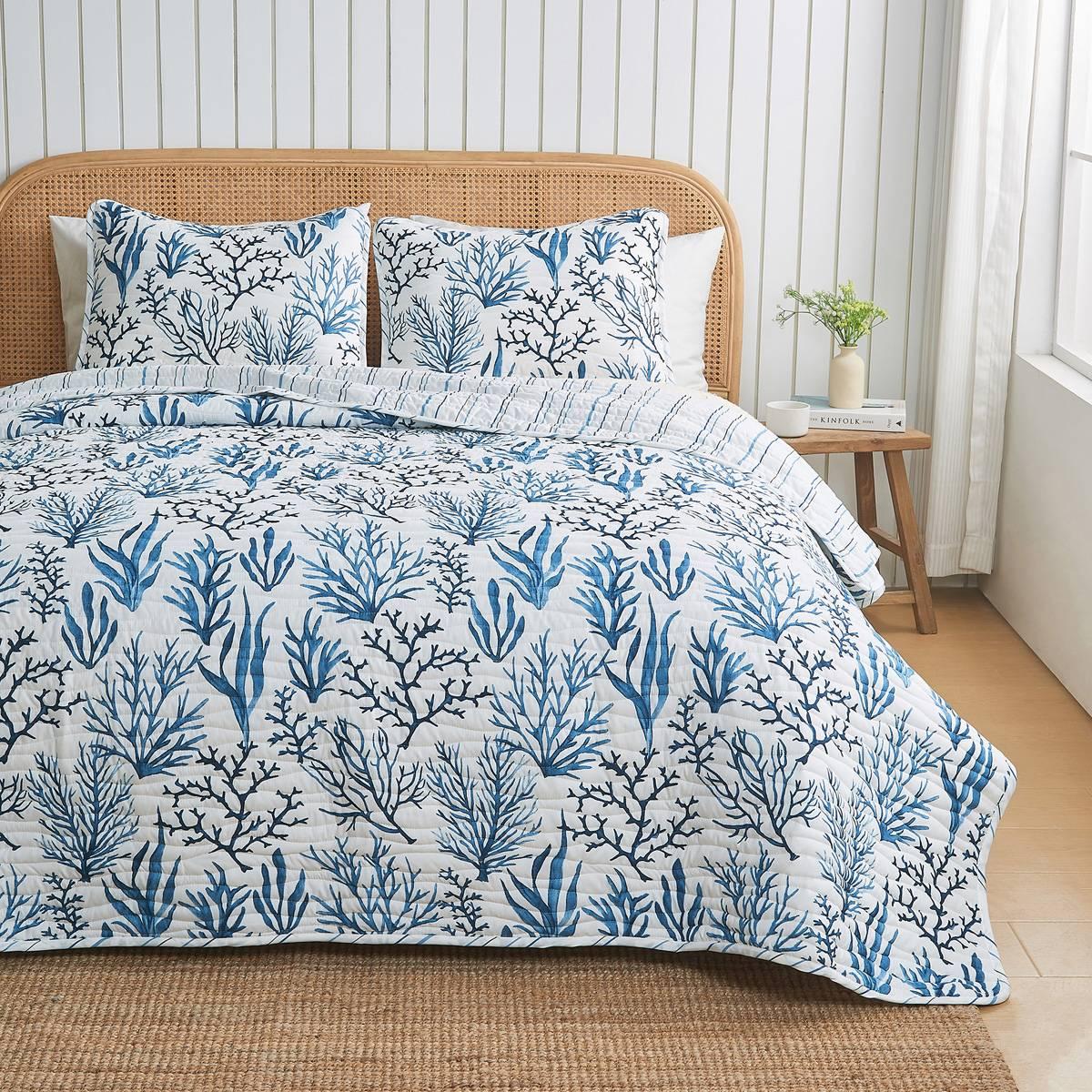 Click here for FreshFolds Saelia 3pc. Reversible Coastal Coral Qu... prices