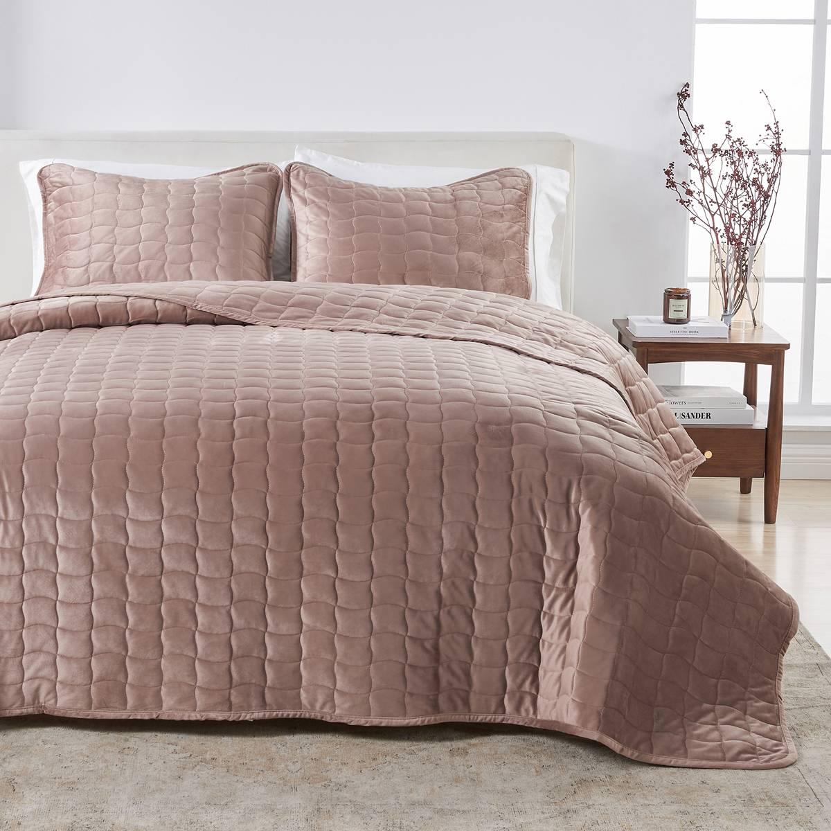 Click here for FreshFolds Vivica 3pc. Luxury Velvet Stitched Quil... prices