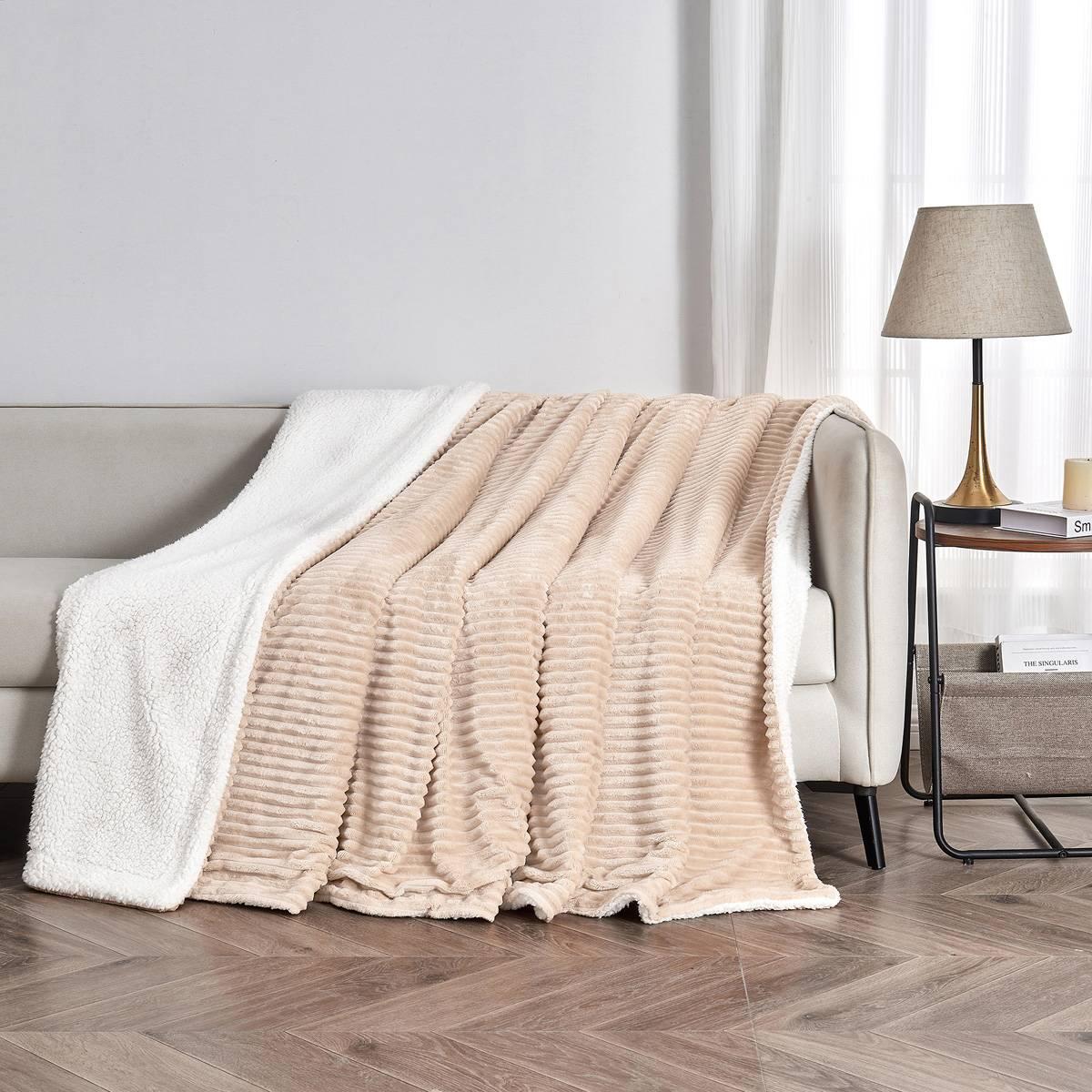 Click here for FreshFolds Corduroy Sherpa Ribbed Textured Reversi... prices
