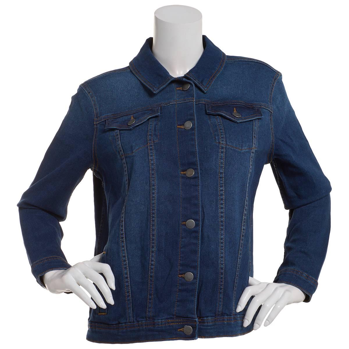 Click here for Womens Tahari Long Sleeve Classic Trucker Denim Ja... prices