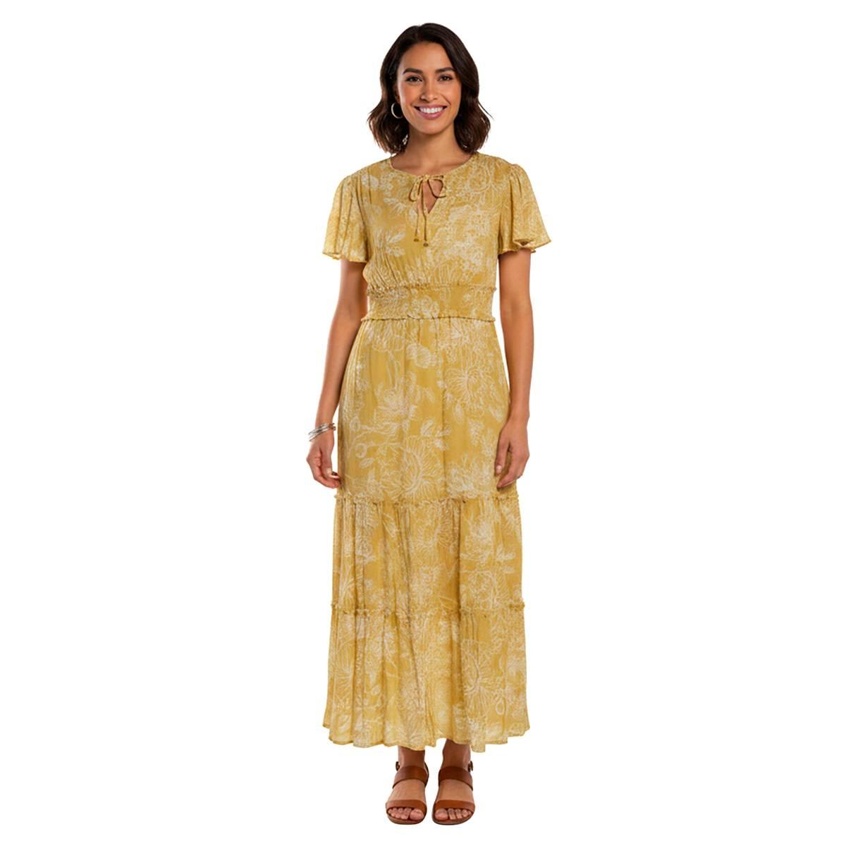 Click here for Womens Vivid Aura Short Sleeve Floral Smock Waist... prices