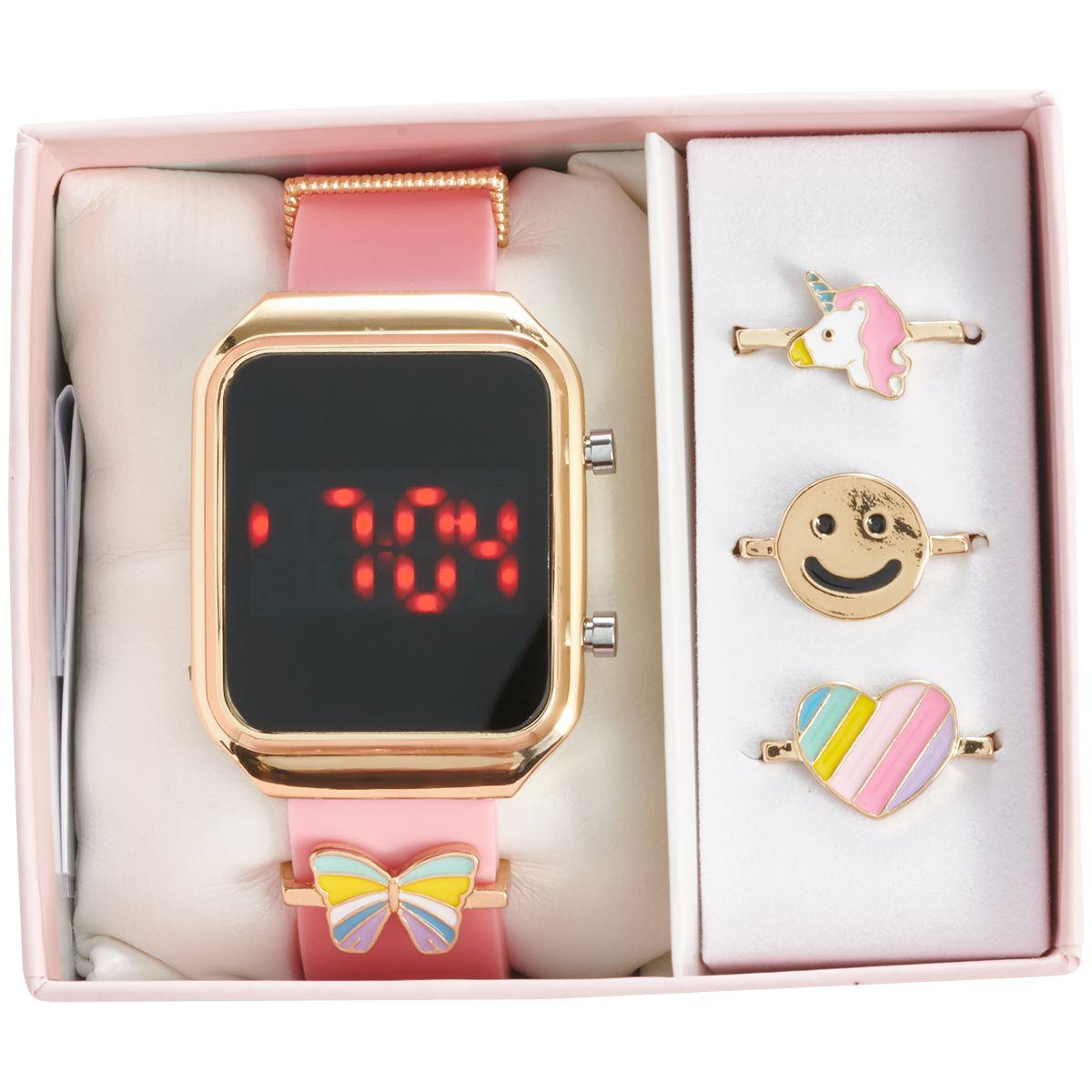 Click here for Kids Gold-Tone Digital Watch w/ Interchangeable Ch... prices