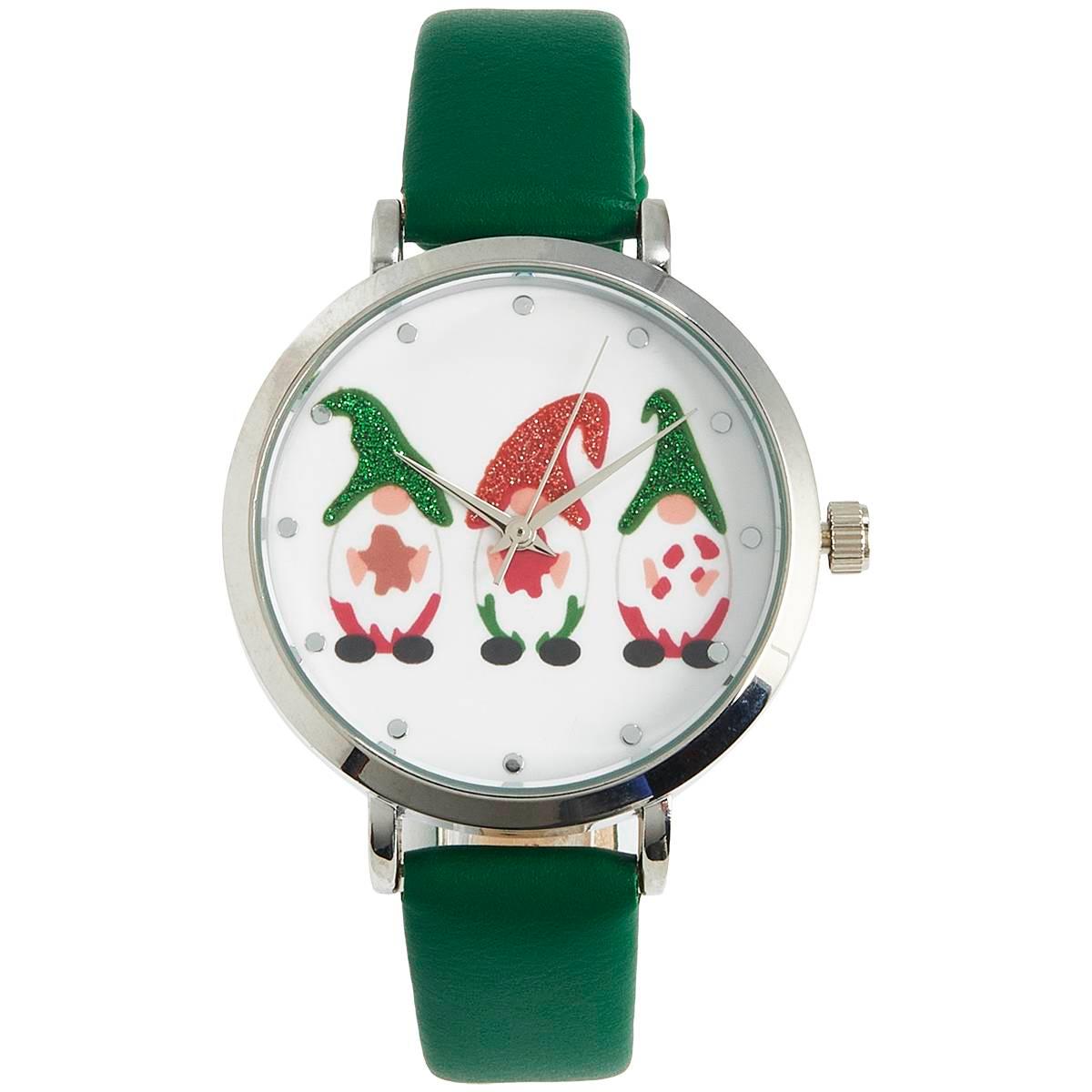 Click here for Womens Green Strap with Glitter Gnome Dial Watch -... prices