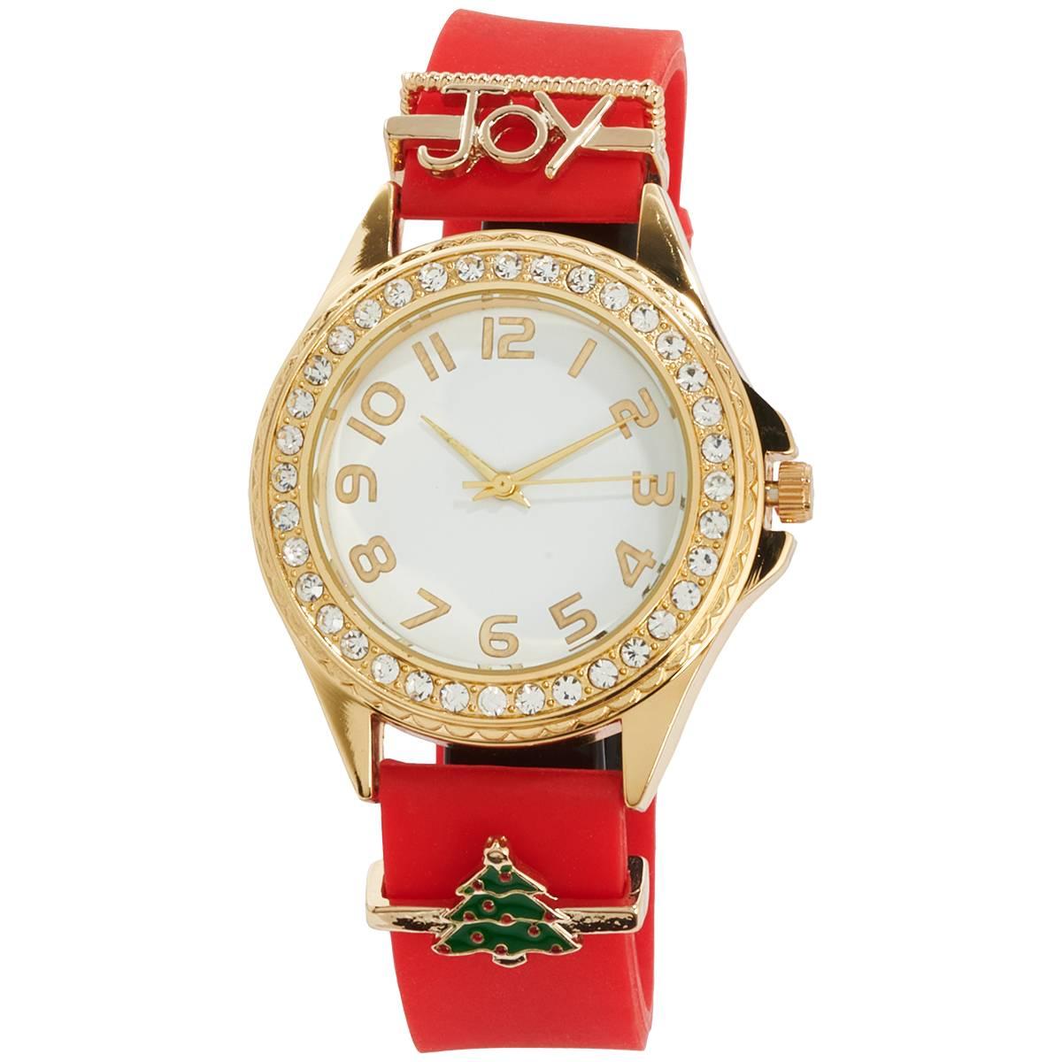 Click here for Womens Christmas Charms Watch on Red Silicone Band... prices