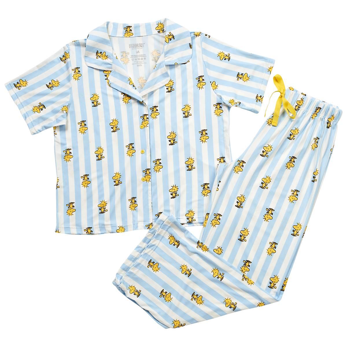 Click here for Womens Peanuts(tm) Short Sleeve Woodstock Stripe P... prices