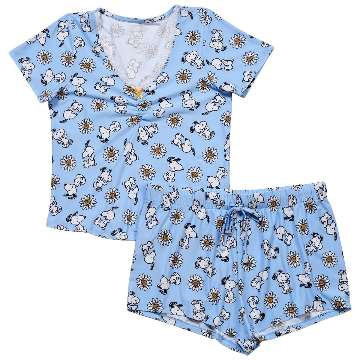 Click here for Juniors Peanuts(tm) Snoopy Daisies Ruched Tee & Sh... prices