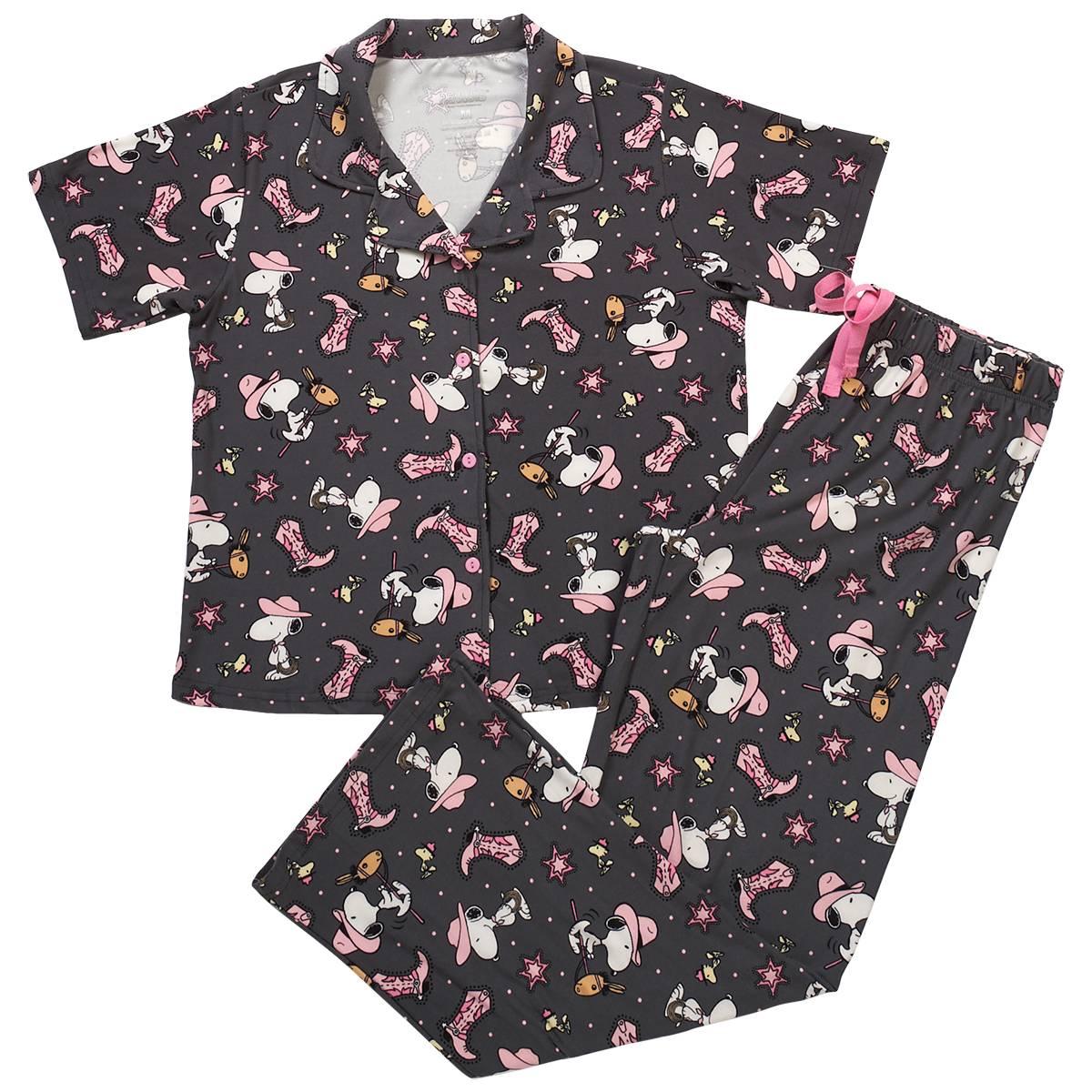 Click here for Womens Peanuts(tm) Snoopy Cowboy Notch Collar Paja... prices