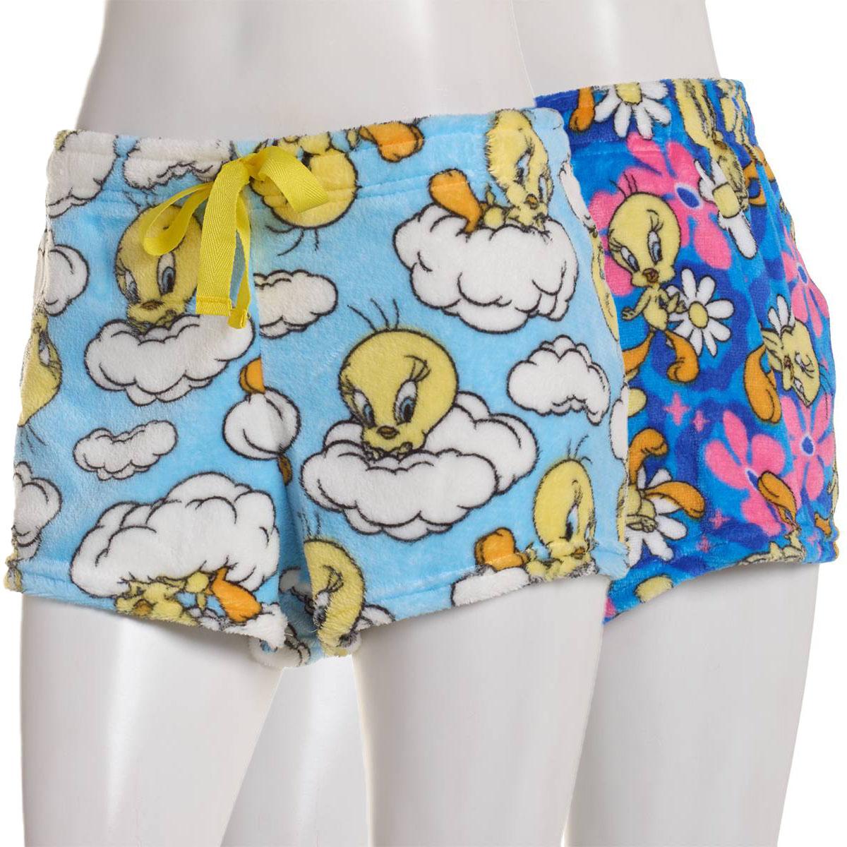 Click here for Womens Looney Tunes Tweety 2 pk. Plush Pajama Shor... prices