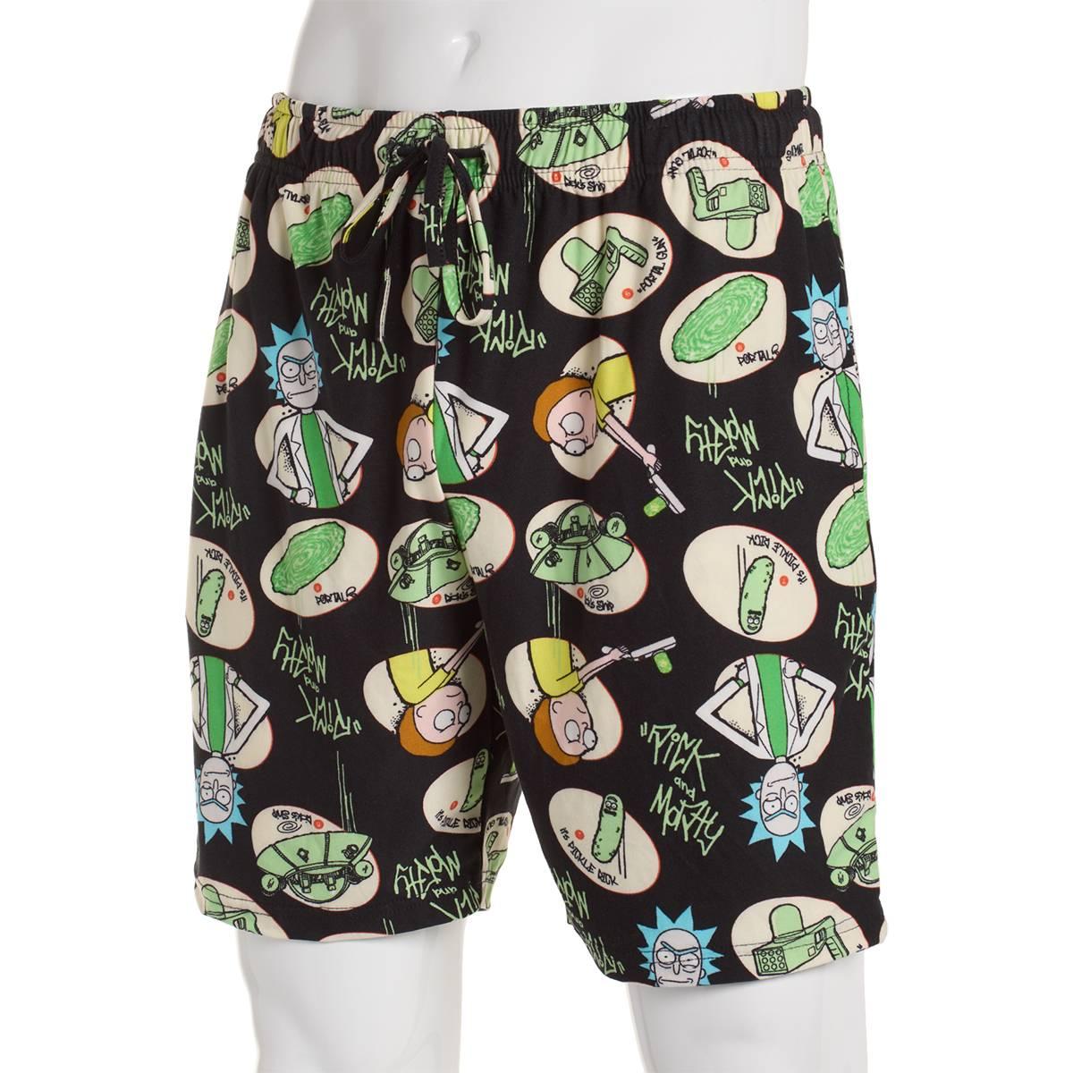 Click here for Mens Rick & Morty Pajama Shorts - Black prices