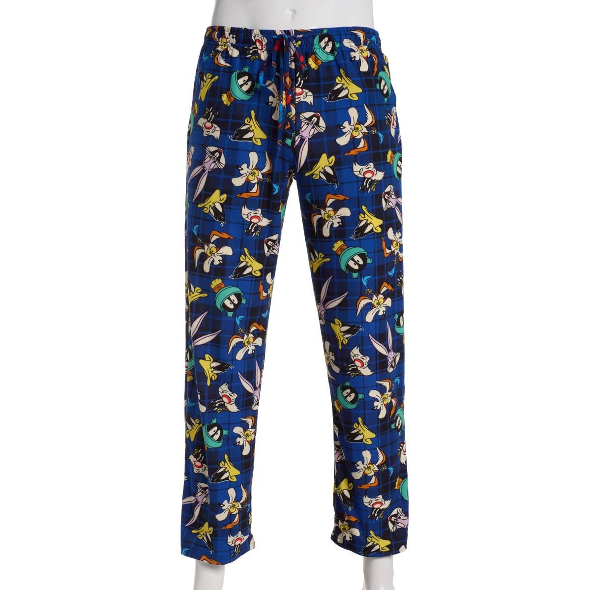 Click here for Mens Looney Tunes Black Plaid Silky Pajama Pants prices