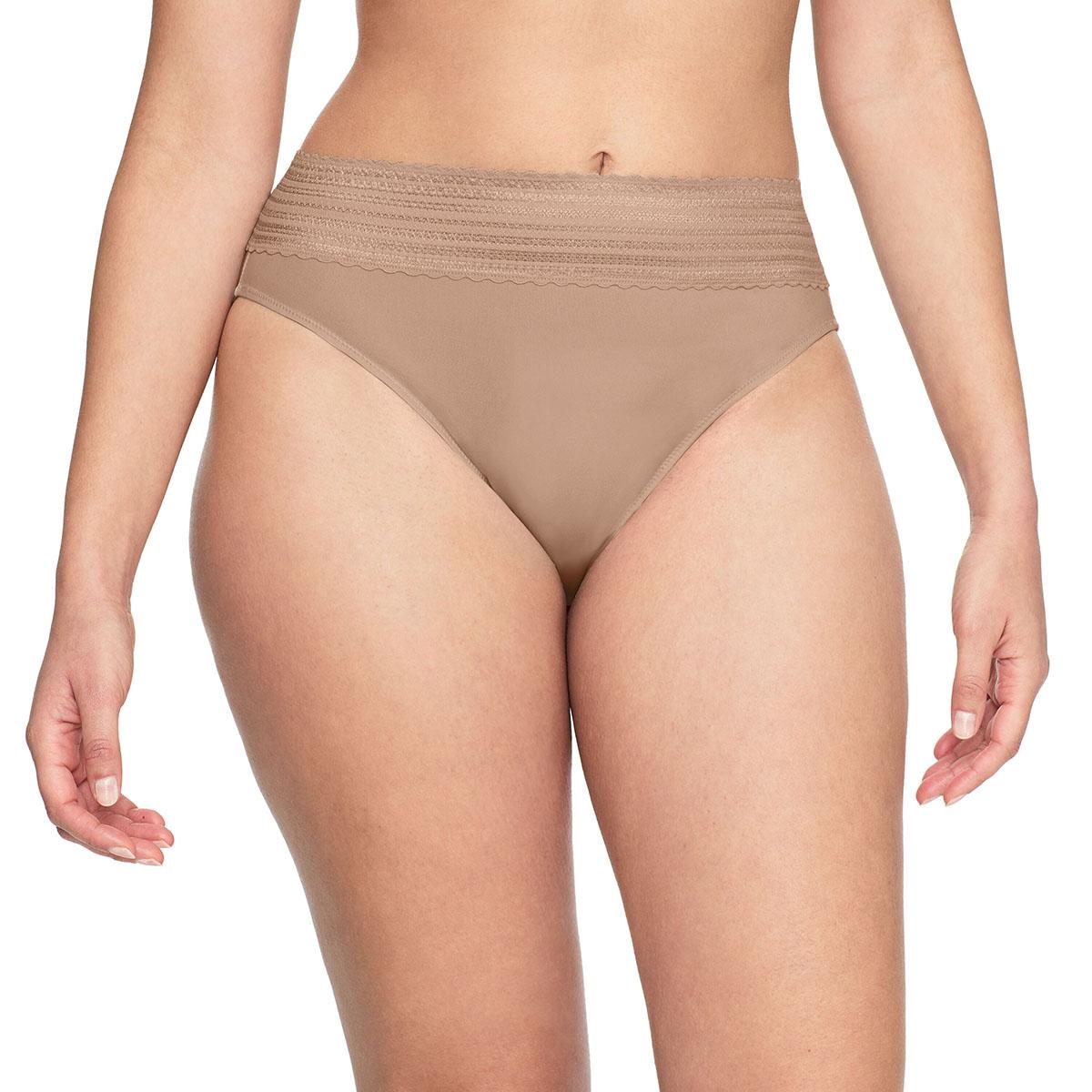 Warners No Pinching No Problems Dig-Free Comfort Waist with Lace Microfiber Hi-Cut 5109 - Toasted Almond (Nude 4)