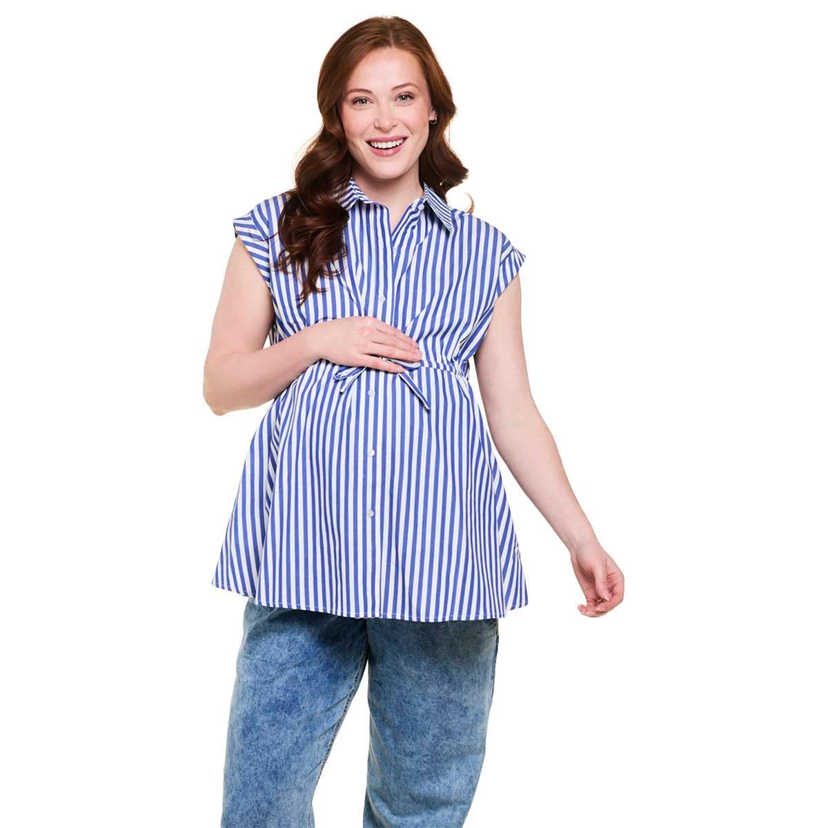 Click here for Womens Fair Hope Cap Sleeve Dyed Stripe Maternity... prices